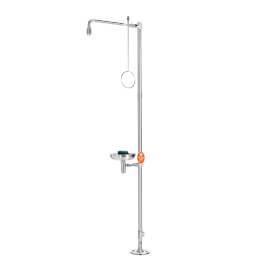 B-Safety PremiumLine Körper-Notdusche mit Augendusche und Auffangbecken ...
