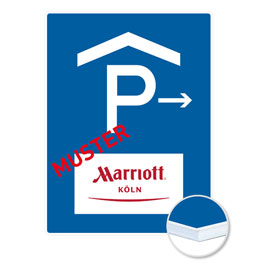Individuell gefertigtes Parkplatzschild mit Logo Aluminium 2 0 mm weiß ...