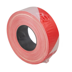 Novap Absperrband rot weiß schraffiert Flatterband auf Rolle mit ...