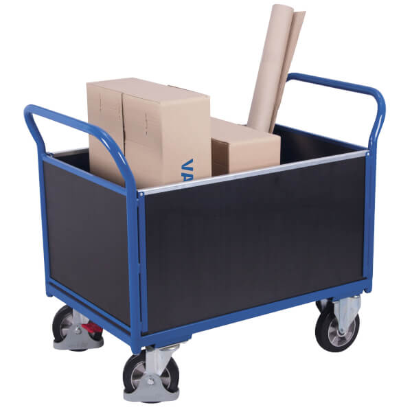 VARIOfit Transport-Schwerlastwagen mit Siebdruckplatte mit 4 Wänden und ...