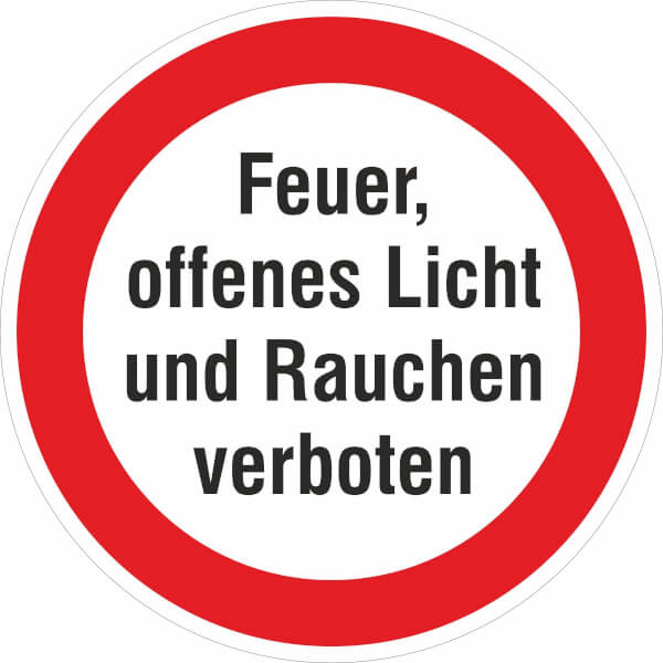 Hinweisschild - Betriebskennzeichnung Feuer offenes Licht und Rauchen ... Hinweisschild - Betriebskennzeichnung Feuer offenes Licht und Rauchen ...