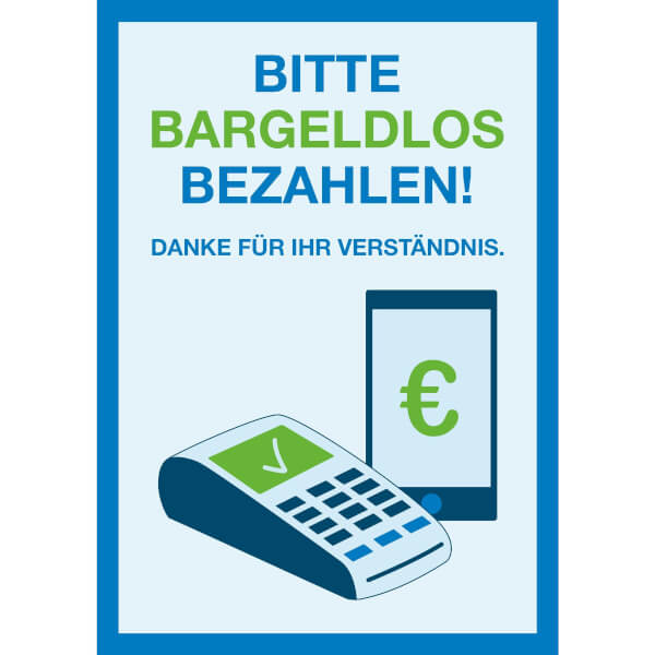 Hinweisschild Bitte bargeldlos bezahlen direkt beim Hersteller kaufen